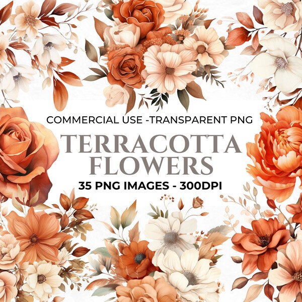 Terracotta Flowers - Etsy