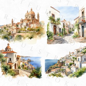20 Sicily Clipart, Destination Wedding Clipart, Watercolour Italy ...