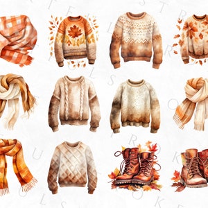 100 Watercolour Autumn Clipart, Cozy Fall Clipart Bundle, Cozy Clipart ...