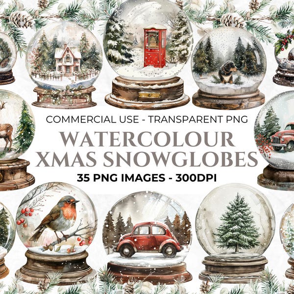 Snow Globes Clipart - Etsy