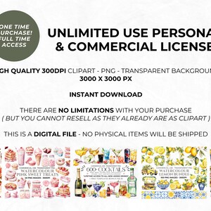 Watercolour Clipart Bundle, Full Store Lifetime Access, High Quality ...