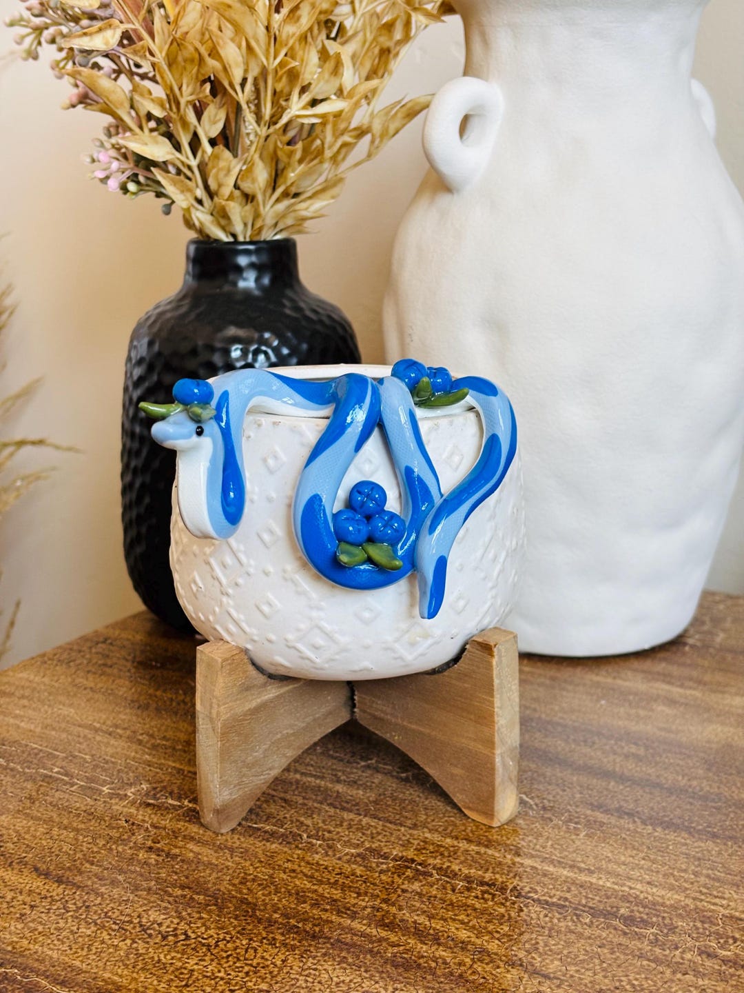Blueberry Snake Pot Perch - Plant Pot Decoration - Etsy