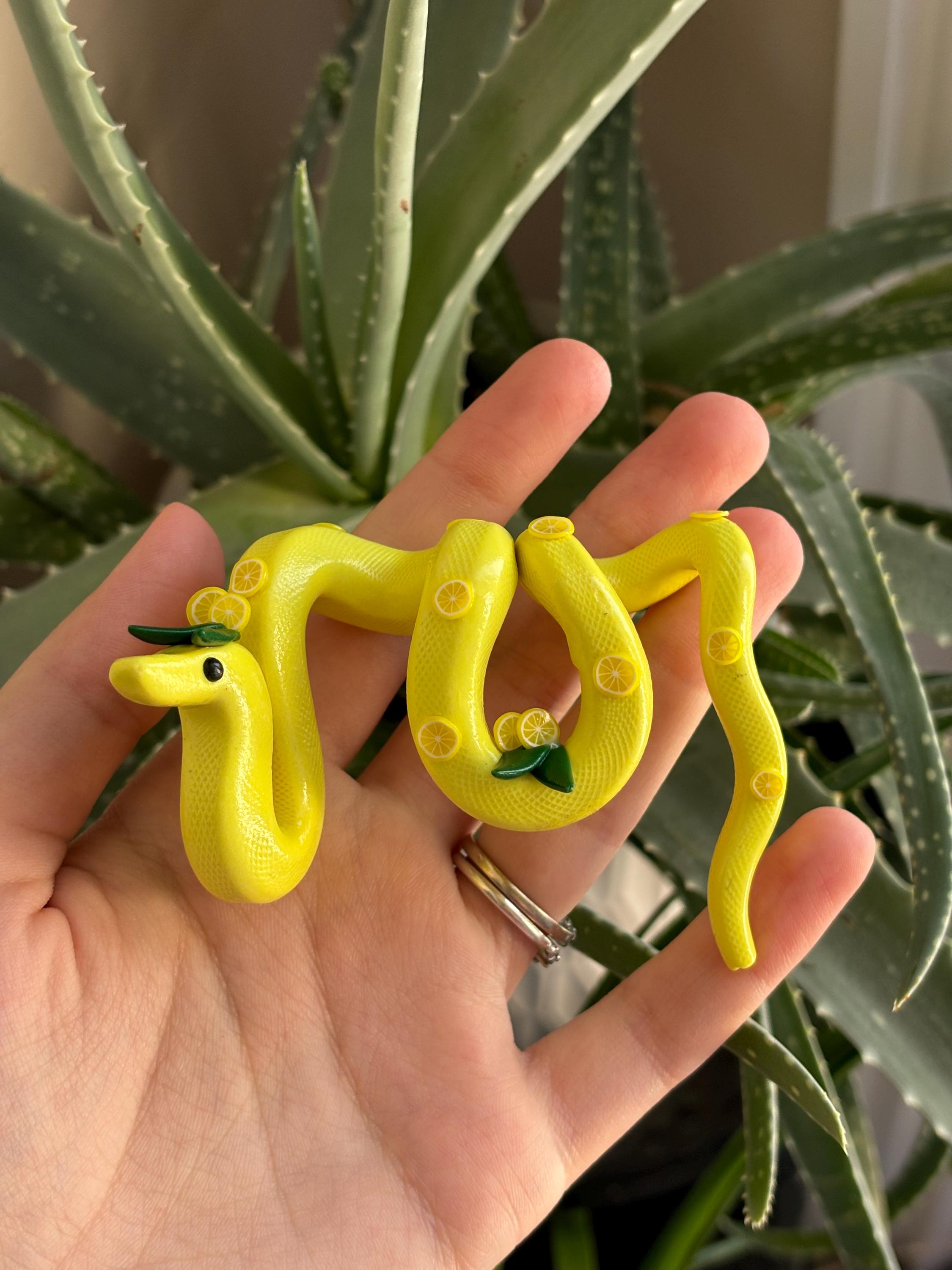 Lemon Snake Pot Perch - Plant Pot Decoration - Etsy