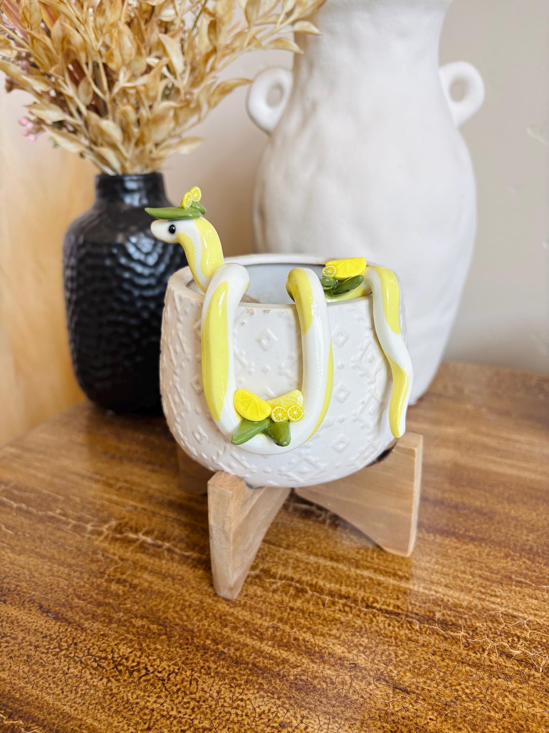 Lemon Snake Pot Perch - Plant Pot Decoration - Etsy