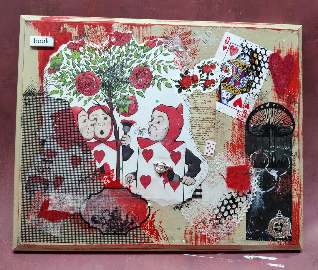 The Queen’s Garden Mixed Media Plaque Alice in Wonderland - Etsy