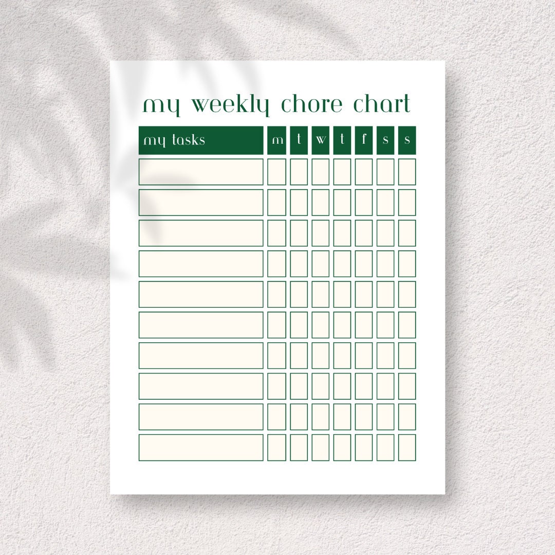 Kids Chore Chart Minimalist Kids Chore Chart Task Tracker for Kids ...