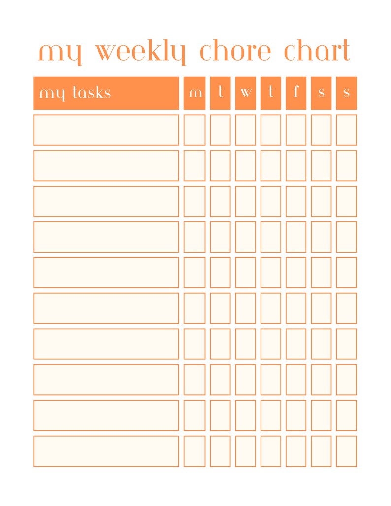Kids Chore Chart Minimalist Kids Chore Chart Task Tracker for Kids ...