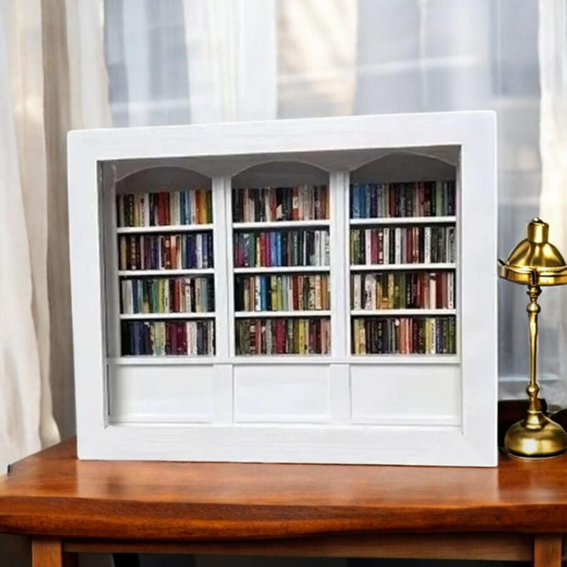 Handmade Anxiety-relief Mini Bookcase - Elegant White Shelf for Book ...