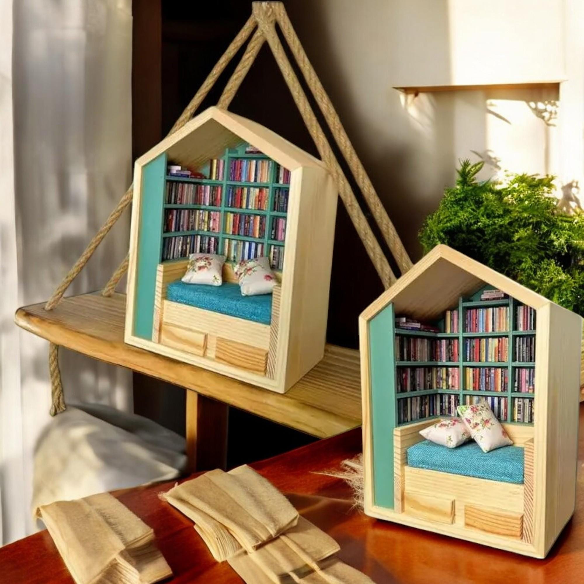 Mini Bookshelf, Mini World-famous Books , Mini Bookshelf, Gift for Book ...