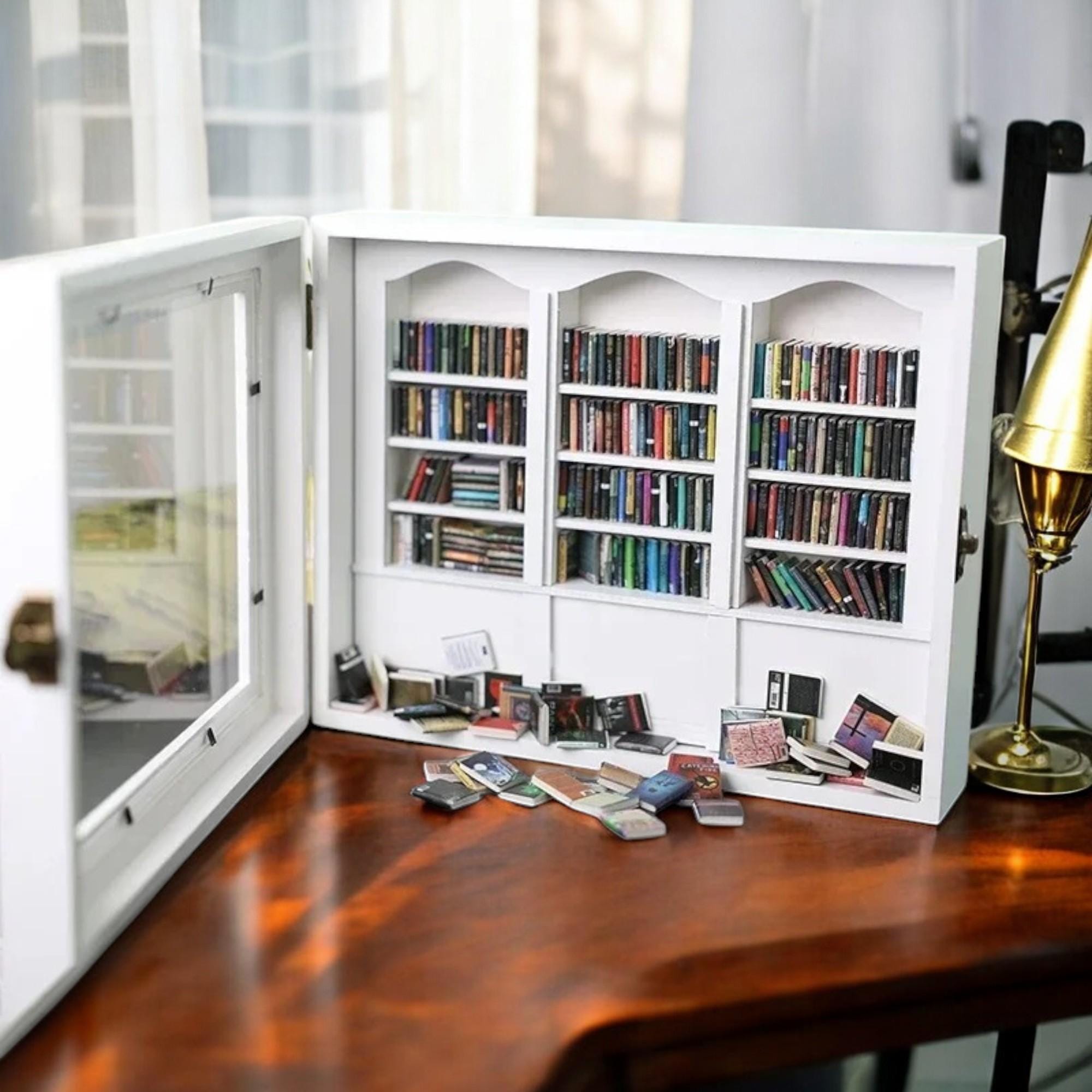 Handmade Anxiety-relief Mini Bookcase - Elegant White Shelf for Book ...