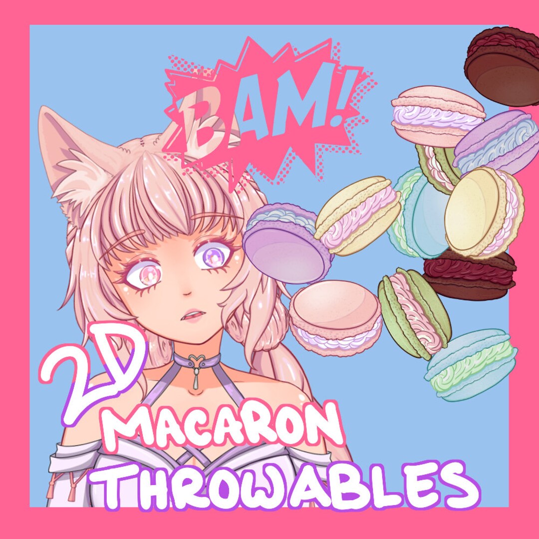 Vtuber Streaming Macaron Throwable Assets - Etsy