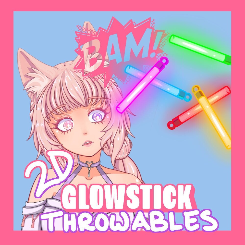 Vtuber Streaming Glowstick Throwable 2d Assets Etsy