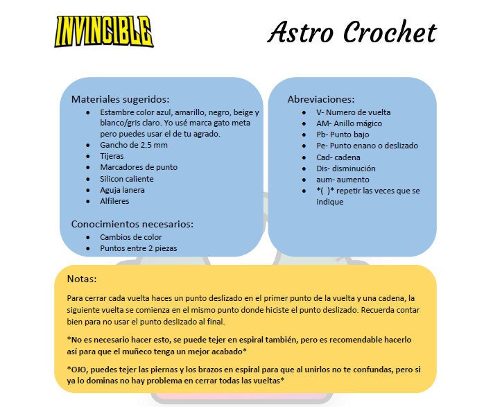 Invincible Digital Crochet Amigurumi Pattern SPANISH - Etsy
