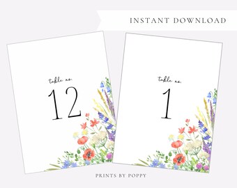 INSTANT DOWNLOAD // Printable Modern Gold Dust Wedding Table Numbers 1 ...