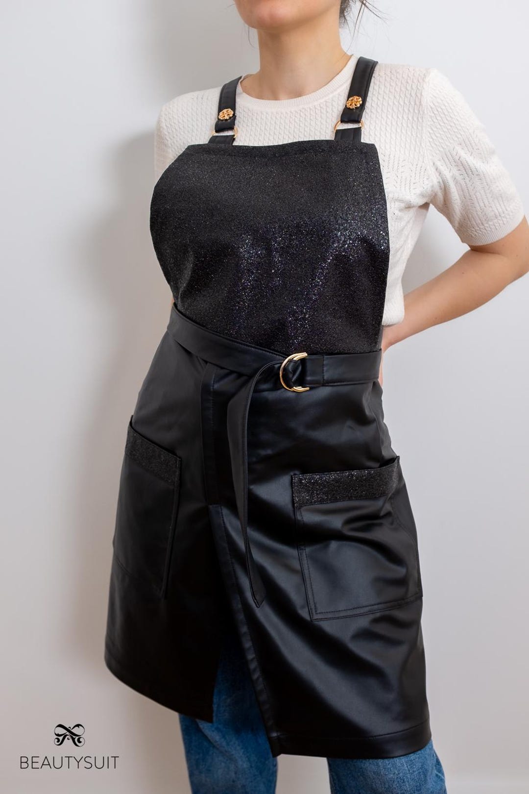 Leather Apron, Leather Nail Tech Apron, Hairstylist Apron, Salon Apron ...