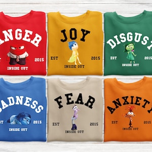 Inside Out Characters Shirts, Inside Out Sweatshirt, Inside Out Group ...
