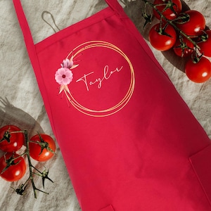 Floral Wreath Apron, Floral Apron, Custom Bakery Apron, Custom Flower ...