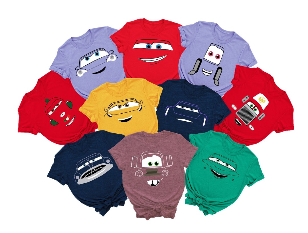 Disney Cars Face Outline Family Matching Shirt, Disney Birthday Crew ...