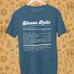 Thanksgiving Food Shirt, Nutrition Thanksgiving Shirts, Matching ...