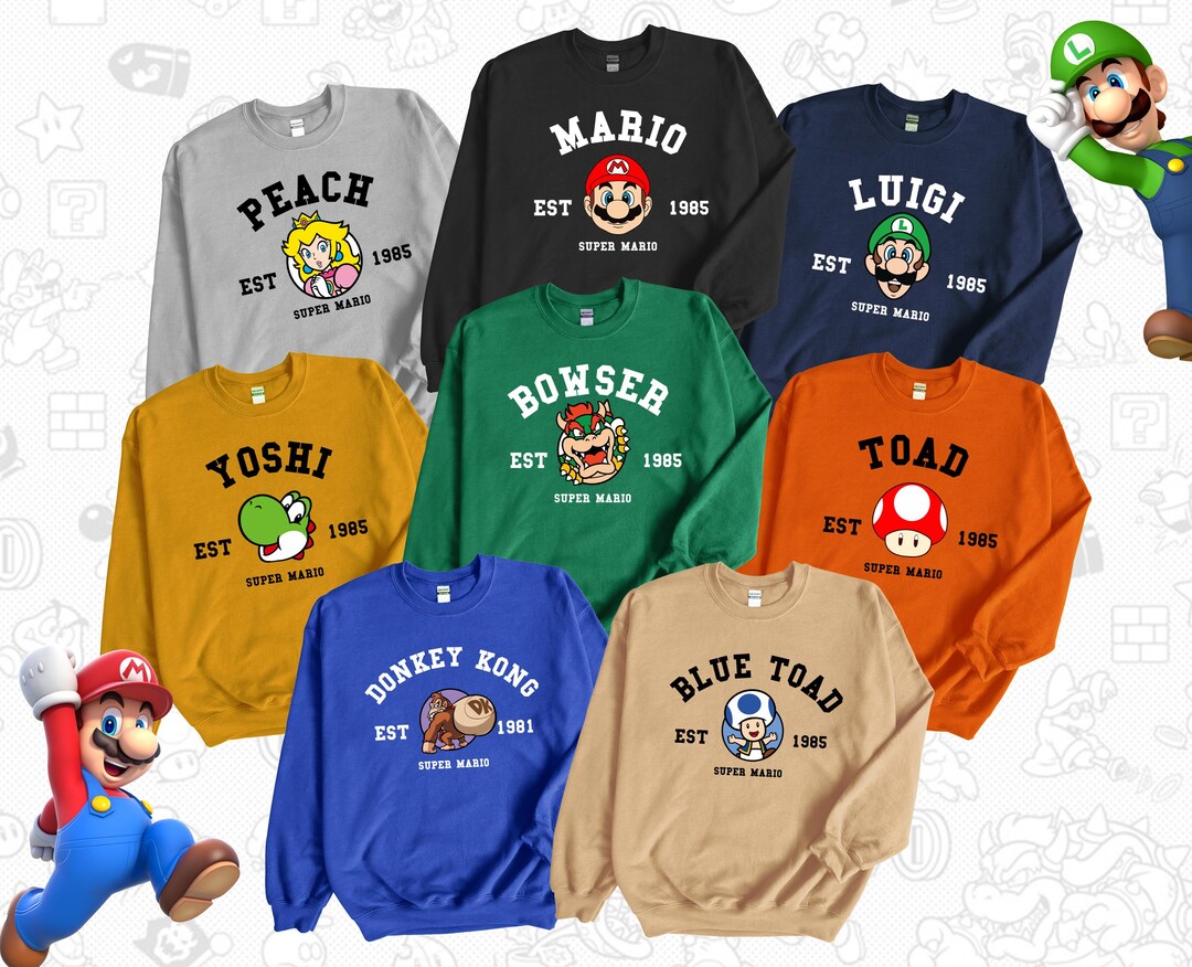 Mario Sweatshirt, Mario Family Sweatshirt, Mario Birthday Sweater ...