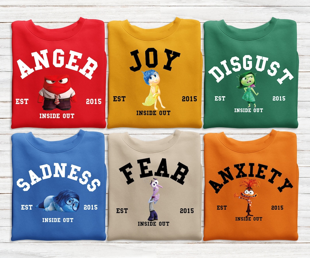 Inside Out Characters Shirts, Inside Out Sweatshirt, Inside Out Group ...