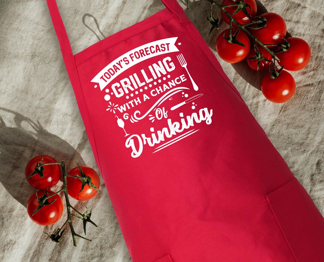Today's Forecast Grilling Apron, Outdoor Grill Apron, Funny Grilling ...