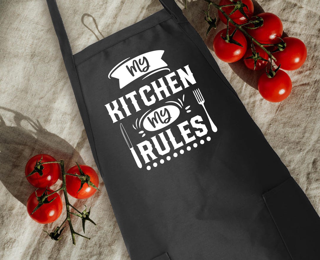 My Kitchen My Rules Apron, Kitchen Apron, Funny Grilling Apron, Funny ...