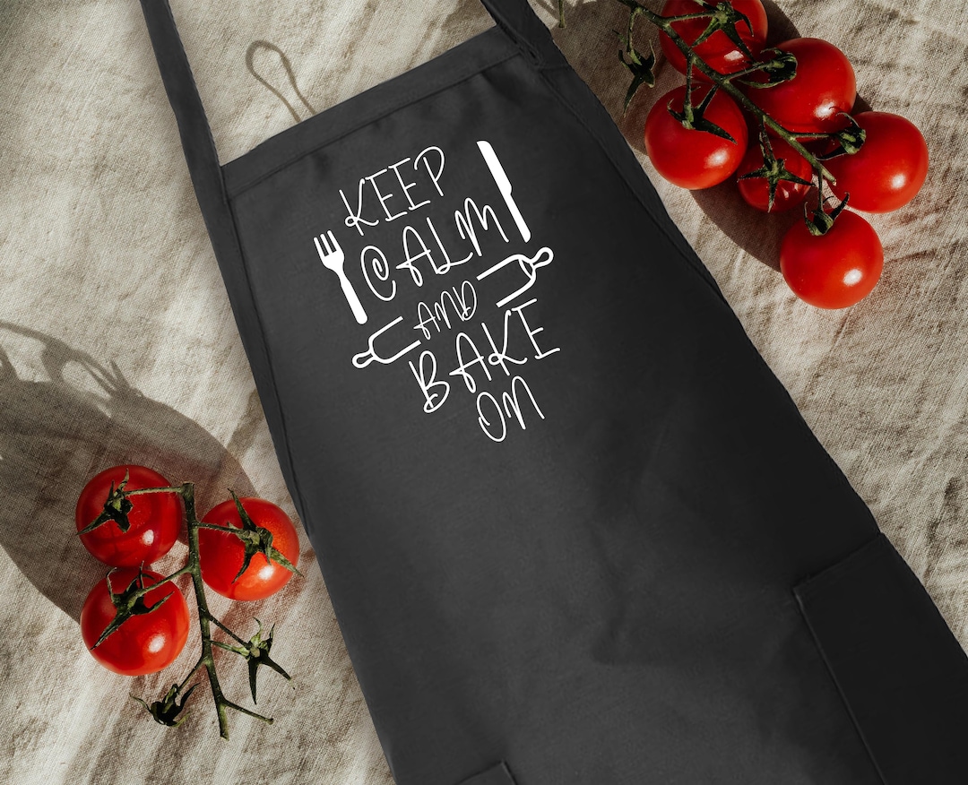 Keep Calm and Bake on Apron, Keep Calm Apron, Baking Apron, Pastry Chef ...