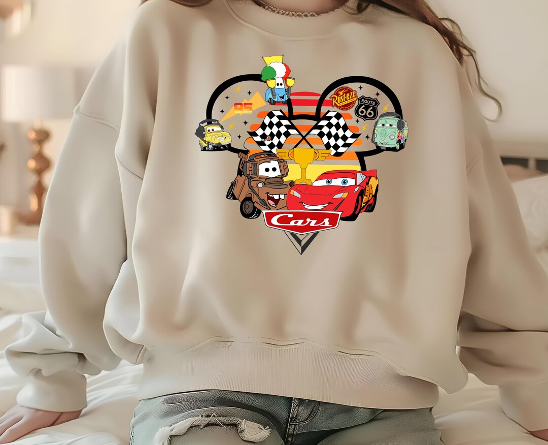 Disney Cars Sweatshirt, Lightening Mcqueen Sweater, Cars Movie, Cars ...