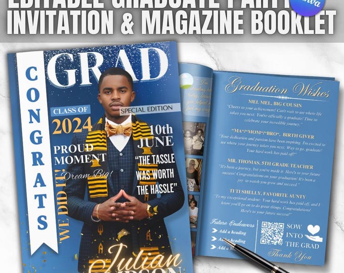 Graduation Magazine Template | Senior Graduation Invitation | Senior ...