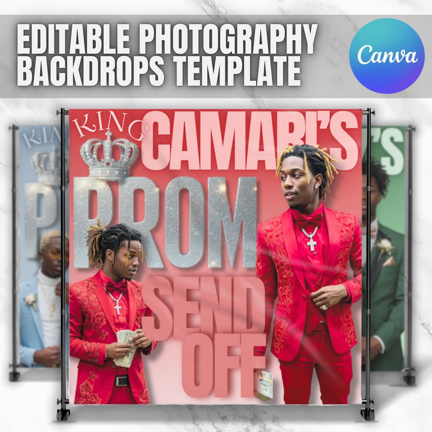 Prom King Send Off, Step and Repeat Photo Booth Backdrop: 2026 Senior ...