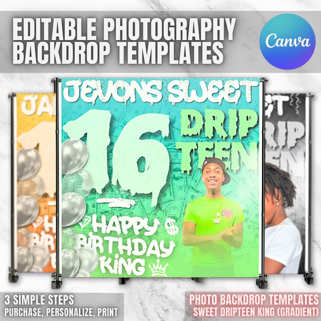Teen Boy Bday Party Decor, Birthday Party Backdrop & Photo Booth Banner ...