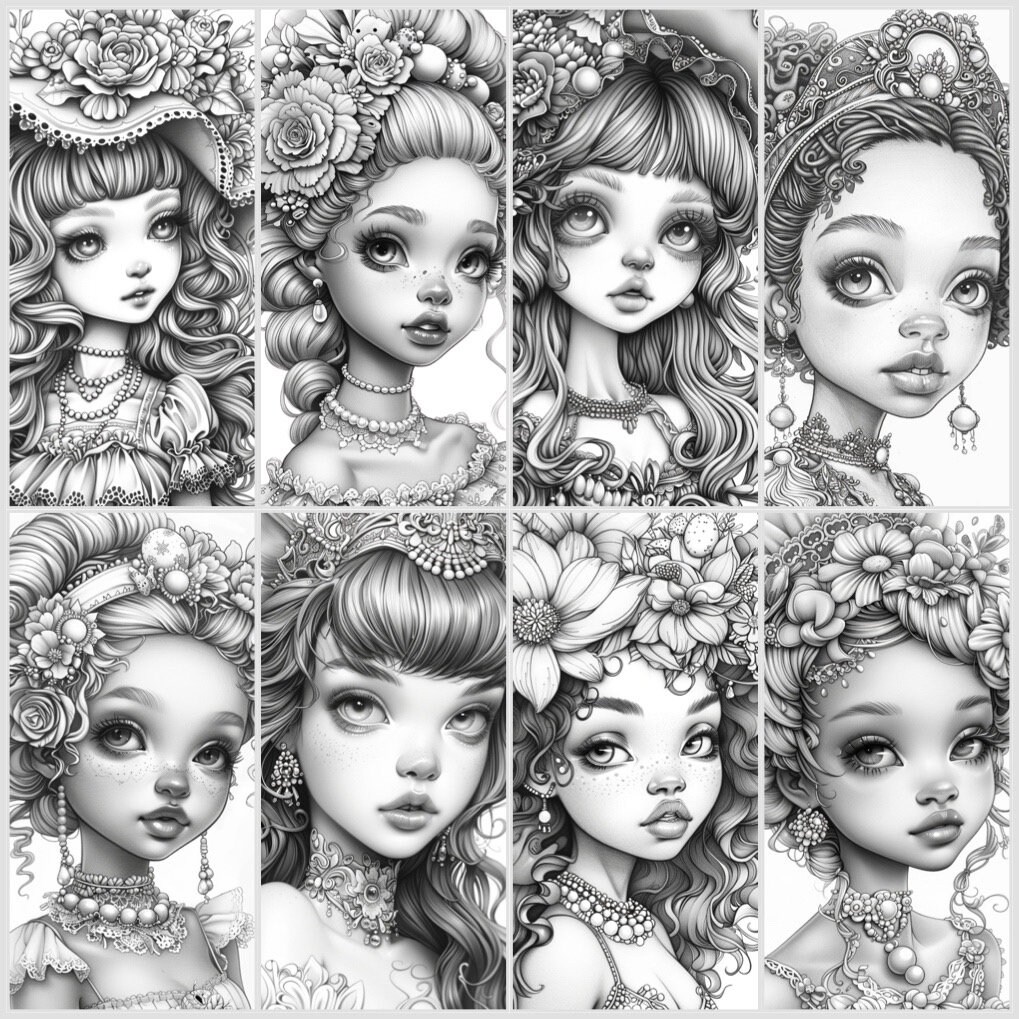 54 Grayscale Coloring PDF, Images of Beautiful Easter Variety Portraits ...