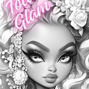 29 Grayscale Coloring PDF, Images of Girls That Are Total Glam - Etsy