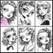 26 Grayscale Coloring PDF, Images of Beautiful Inky, Retro Glam Girls ...