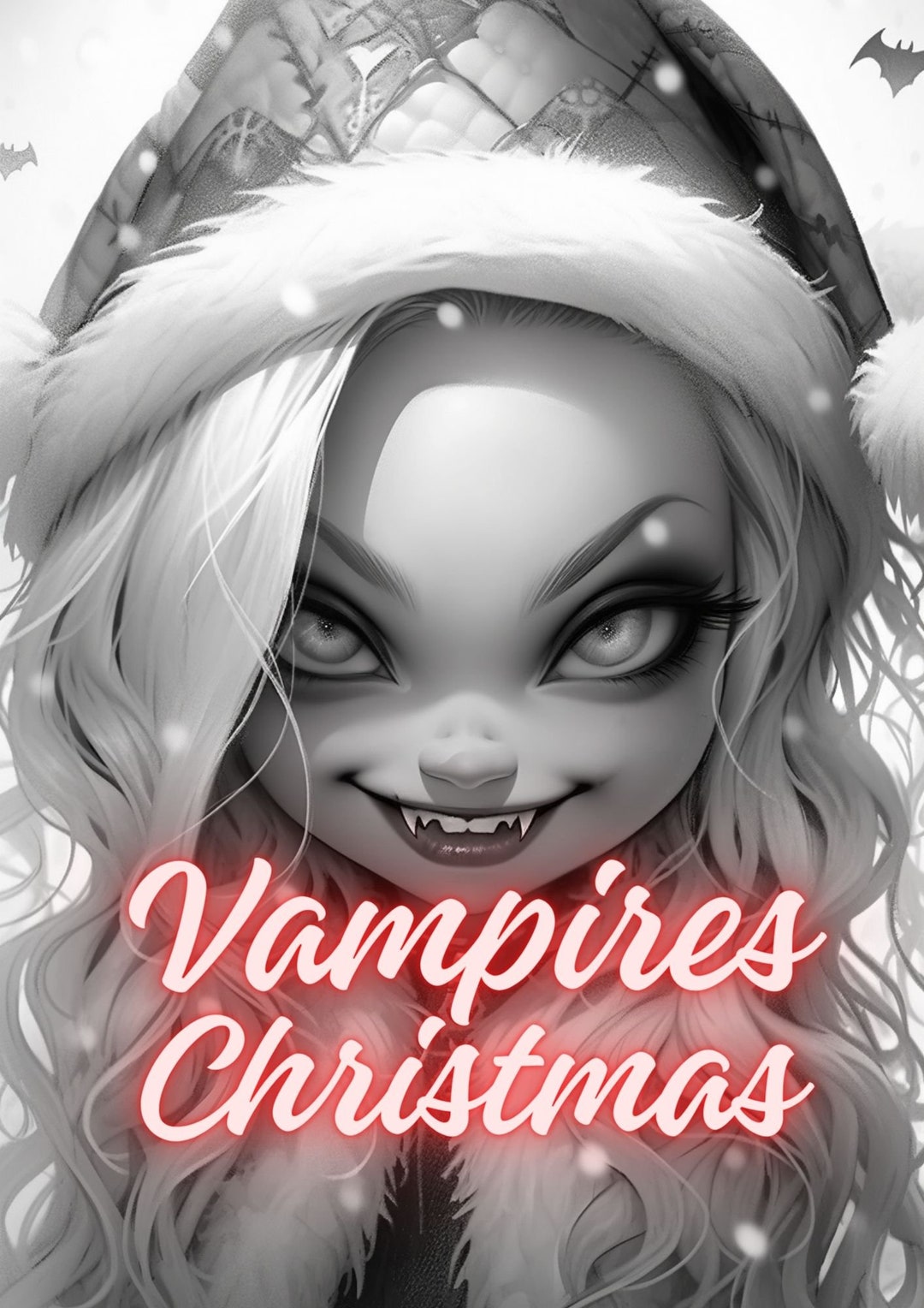 32. High Quality, Grayscale Coloring, PDF, Images of Vampires Christmas ...