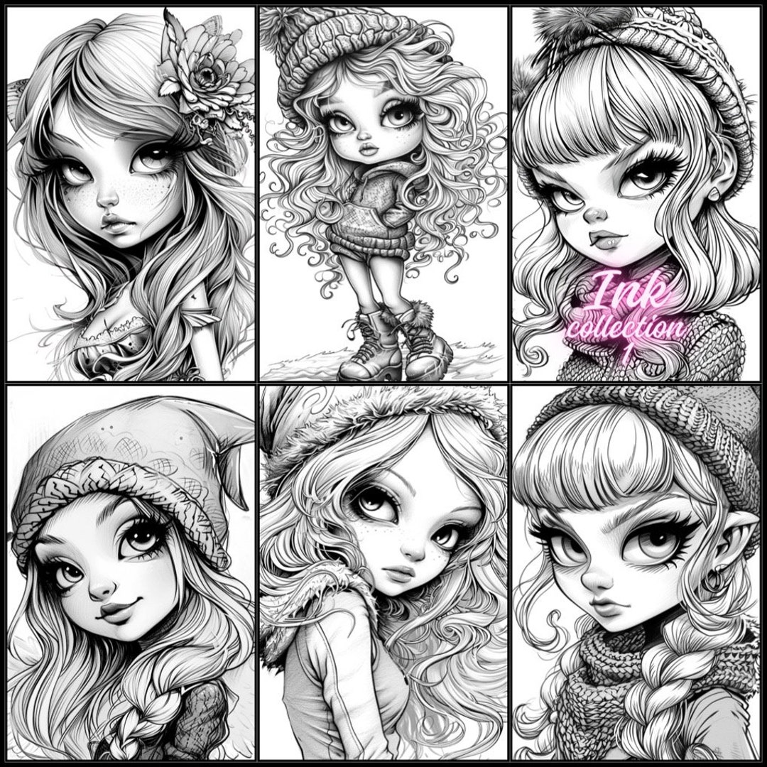29 Grayscale Line, Art Coloring PDF, Images of Ink Collection One - Etsy