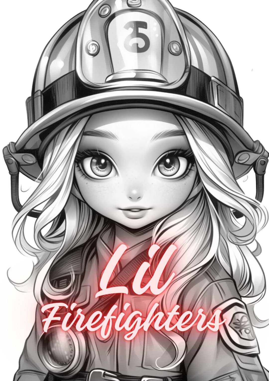 30 Coloring PDF Images of Super Cute Little Firefighters - Etsy