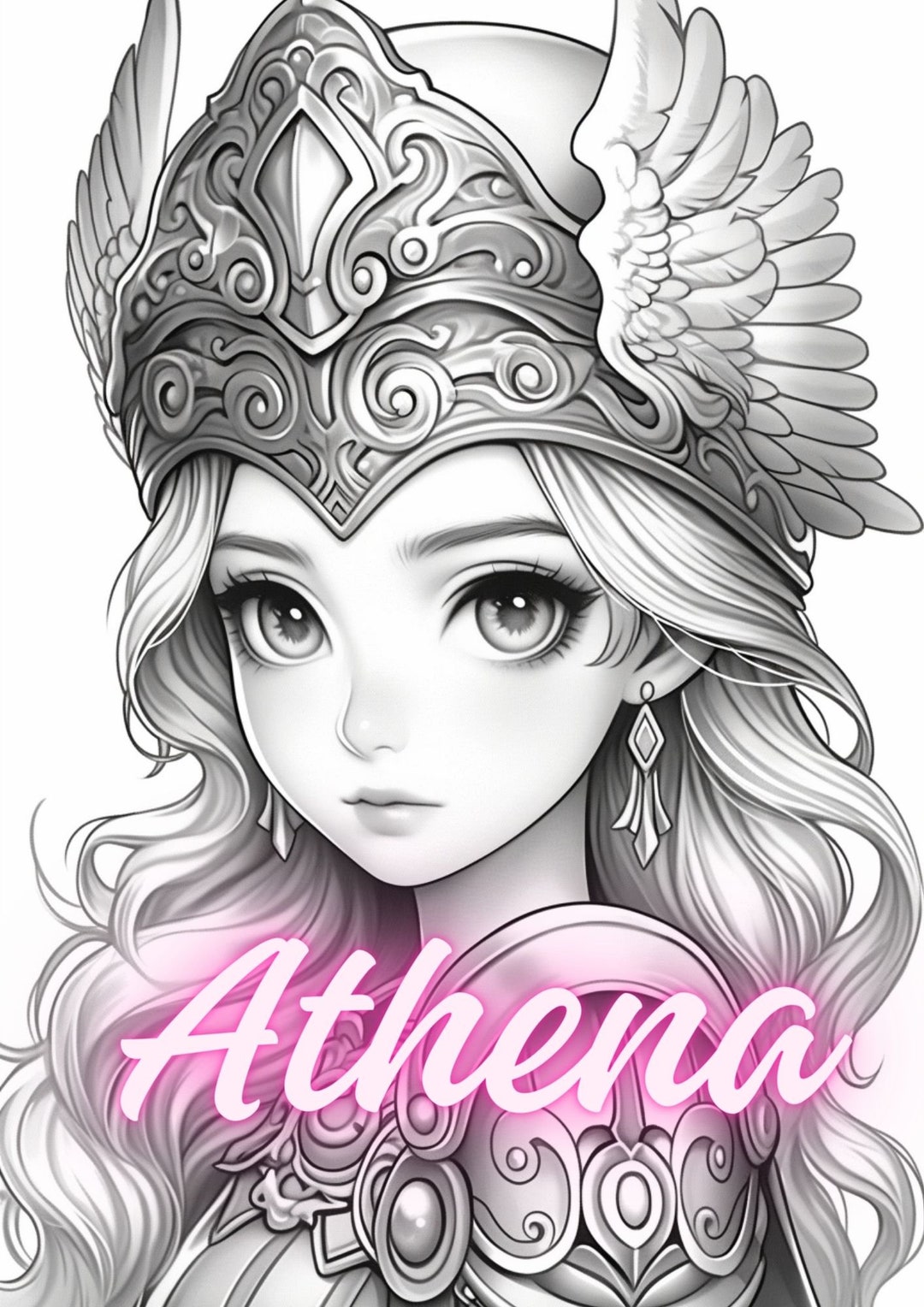 28. Grayscale Coloring, PDF, Images of Athena. - Etsy