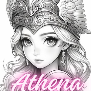 28. Grayscale Coloring, PDF, Images of Athena. - Etsy