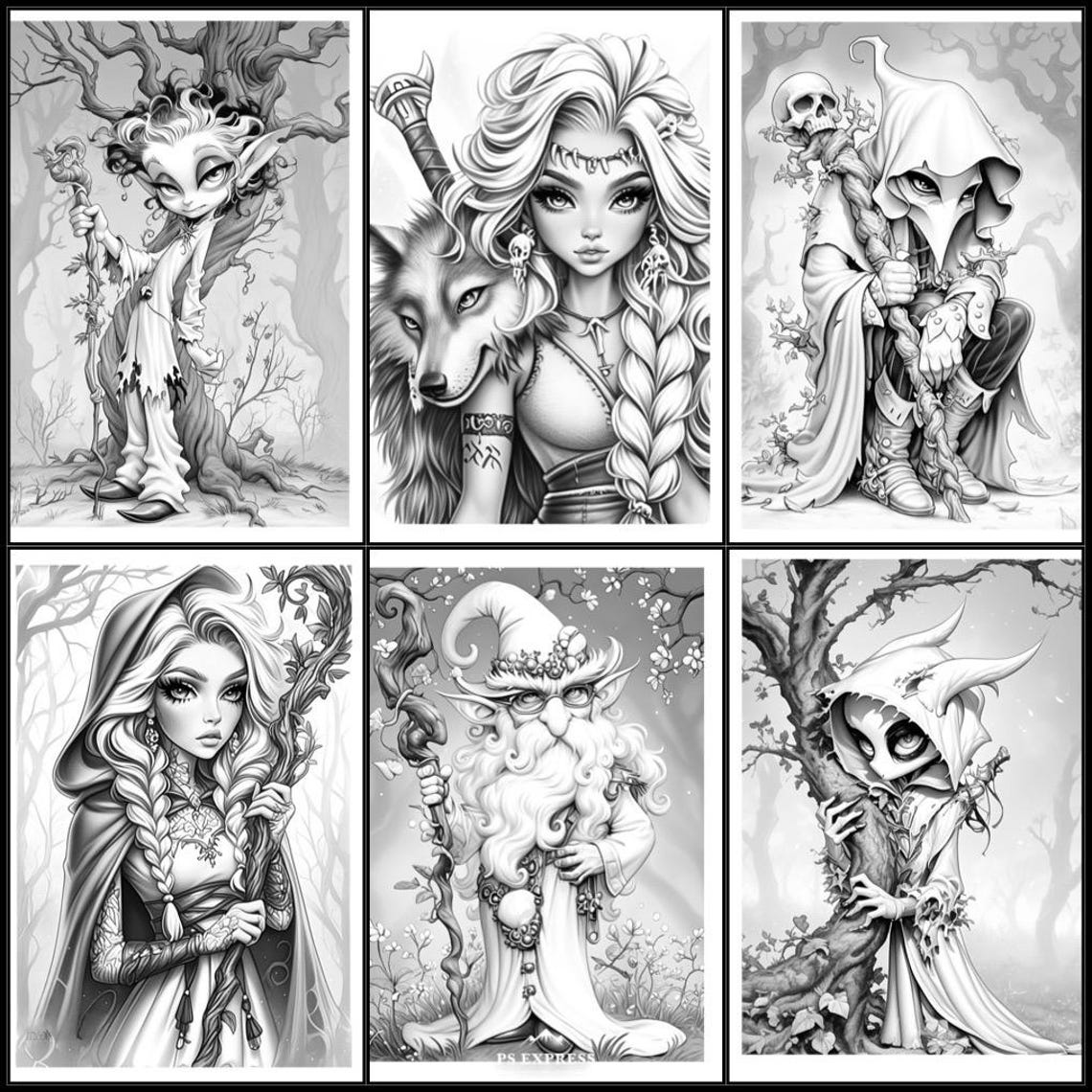 Lore: Grayscale Coloring Book (PDF Images) - Etsy