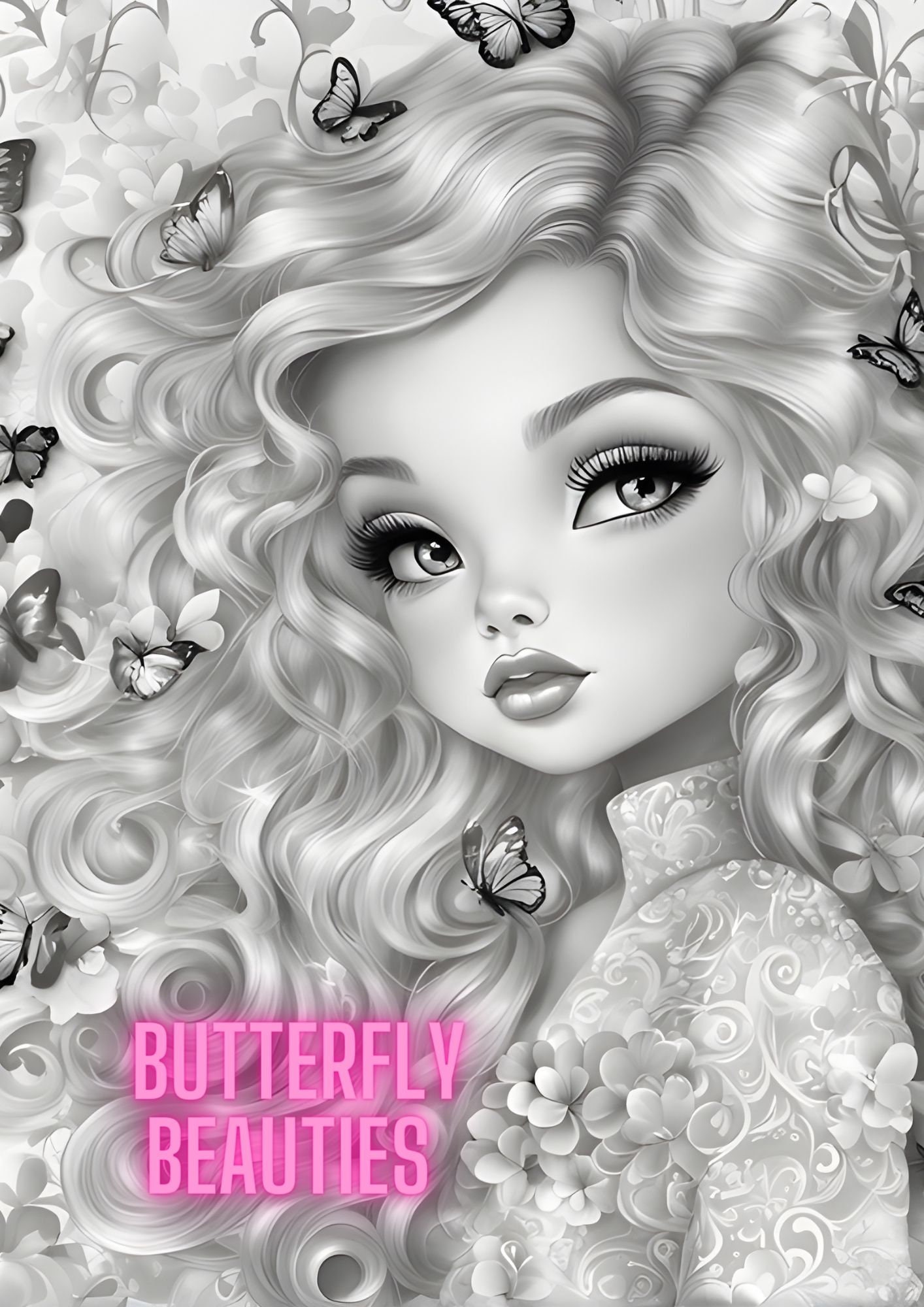 18. Super Cute Grayscale Coloring PDF, Images of Butterfly Beauties. - Etsy