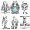 24 Grayscale Coloring PDF, Images of Cold and Cute Girls - Etsy