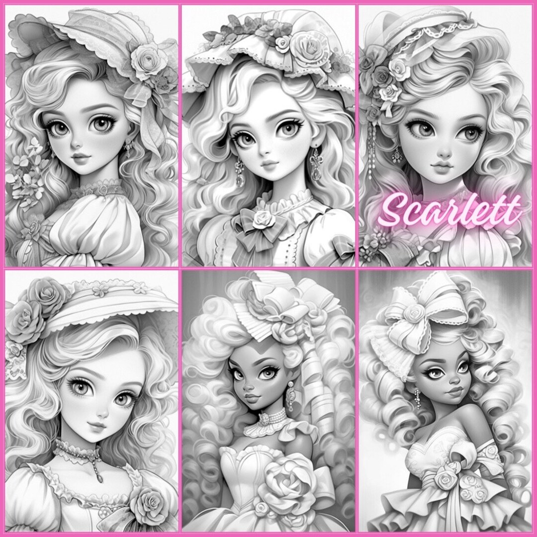 34. Grayscale Coloring PDF Images of Beautiful Girls I Like to Call ...