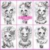 28 Grayscale Coloring PDF, Images of Super Cute Clown Cuties - Etsy