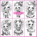 28 Grayscale Coloring PDF, Images of Super Cute Clown Cuties - Etsy