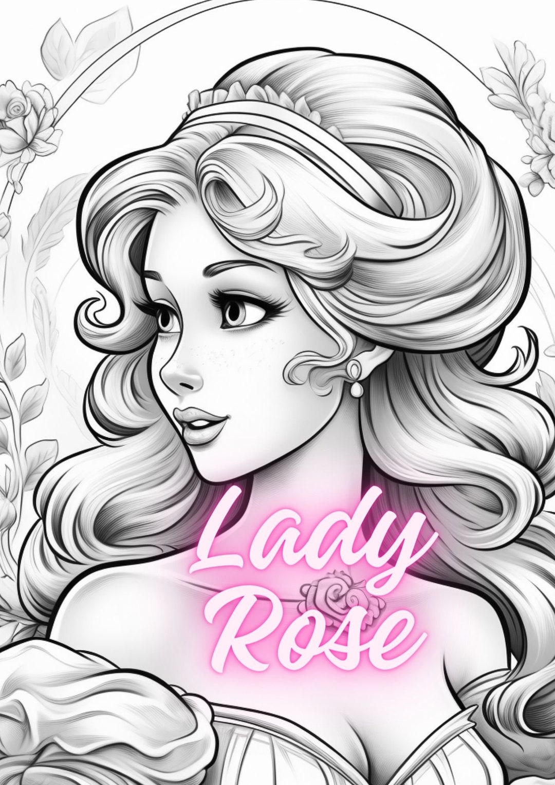 20 High-quality Line Art Coloring Images of Lady Rose - Etsy