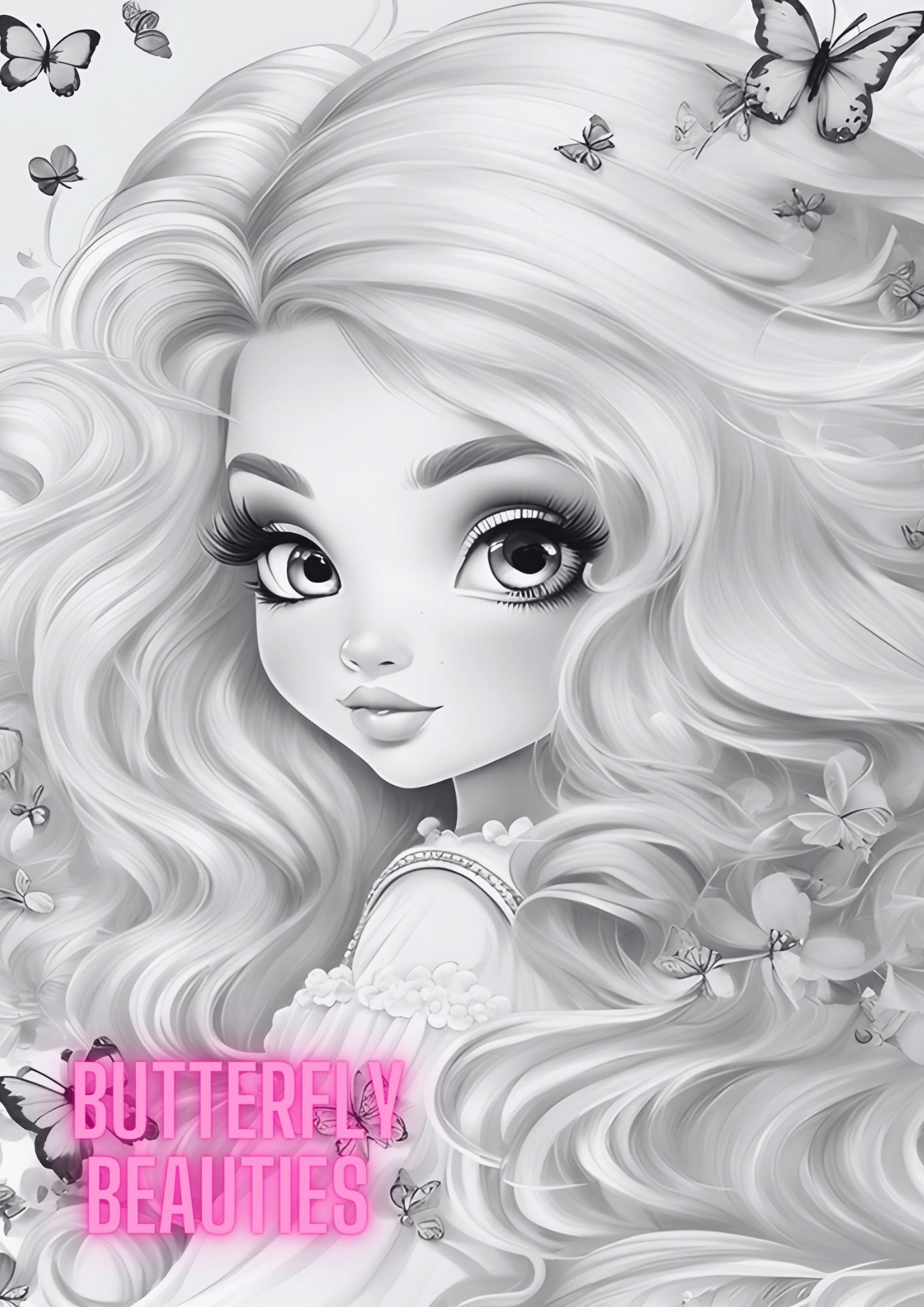 18. Super Cute Grayscale Coloring PDF, Images of Butterfly Beauties. - Etsy