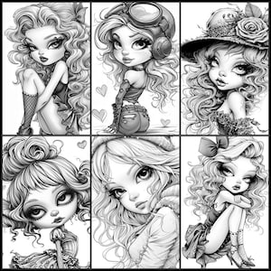 29 Grayscale Line, Art Coloring PDF, Images of Ink Collection One - Etsy