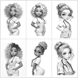 23. Grayscale Coloring PDF Images of Super Cute CNA’S - Etsy